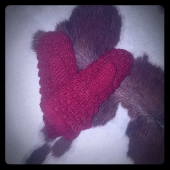 Accessories | Vintage Red Knit Mittens | Poshmark